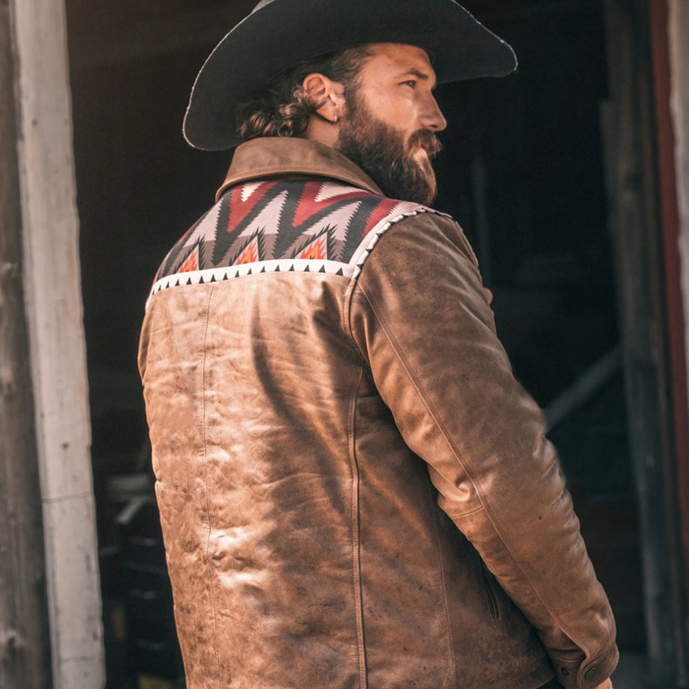 Dakota Leather Jacket - Rustic Cappuccino | Lastwolf