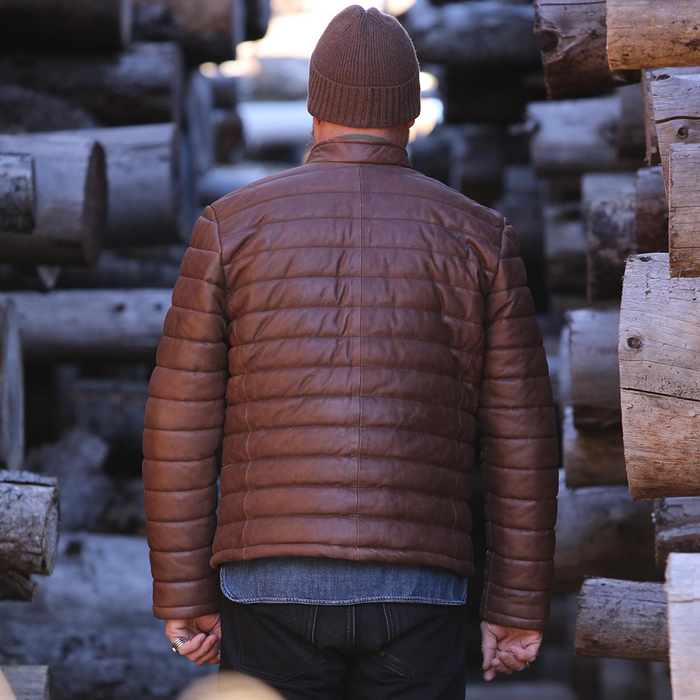 ASPEN RIDGE QUILTED LEATHER JACKET - CHOCOLATE